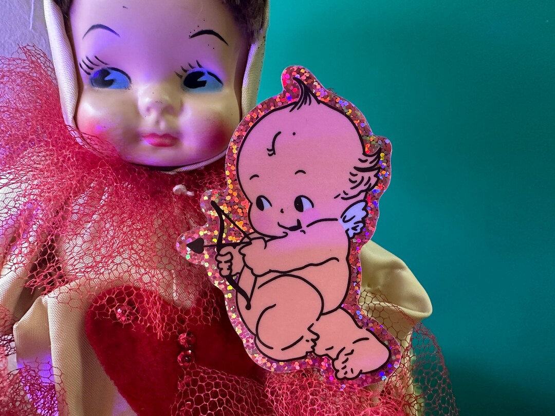 Cupid Cherub Kewpie Glittery Sticker - Etsy