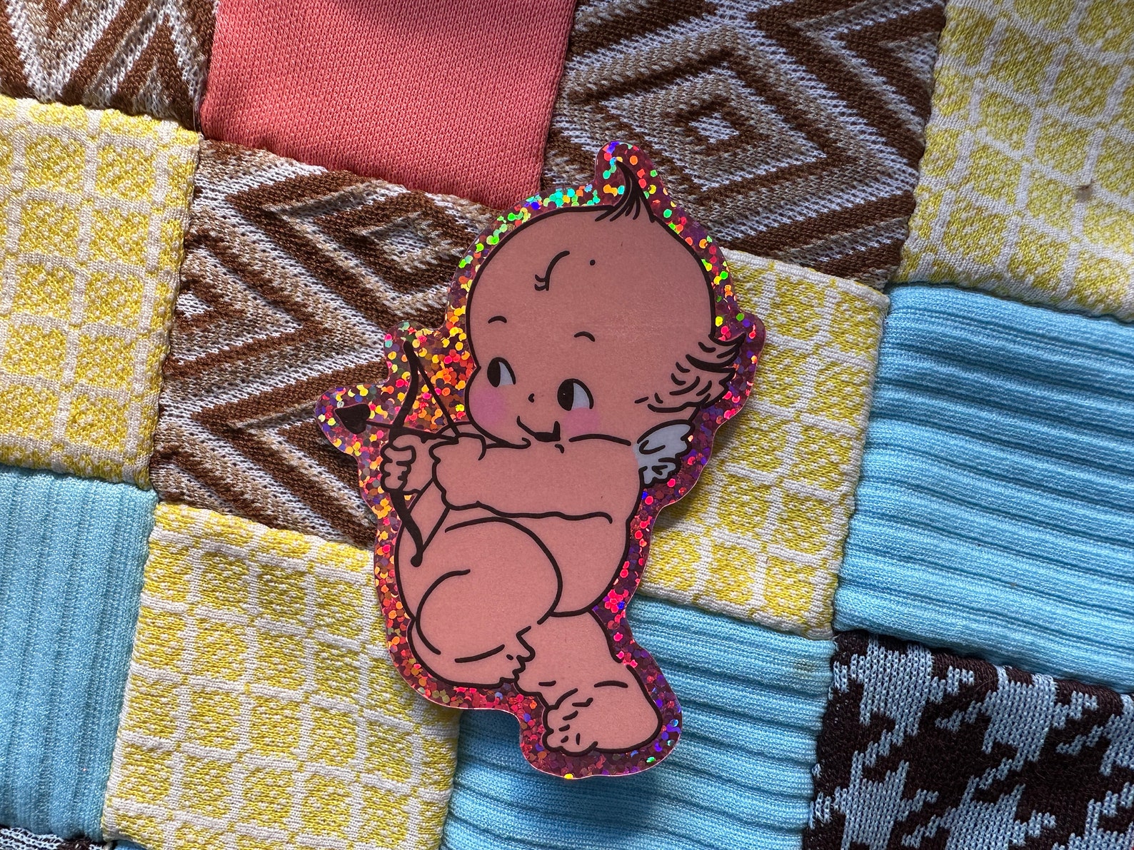 Cupid Cherub Kewpie Glittery Sticker - Etsy