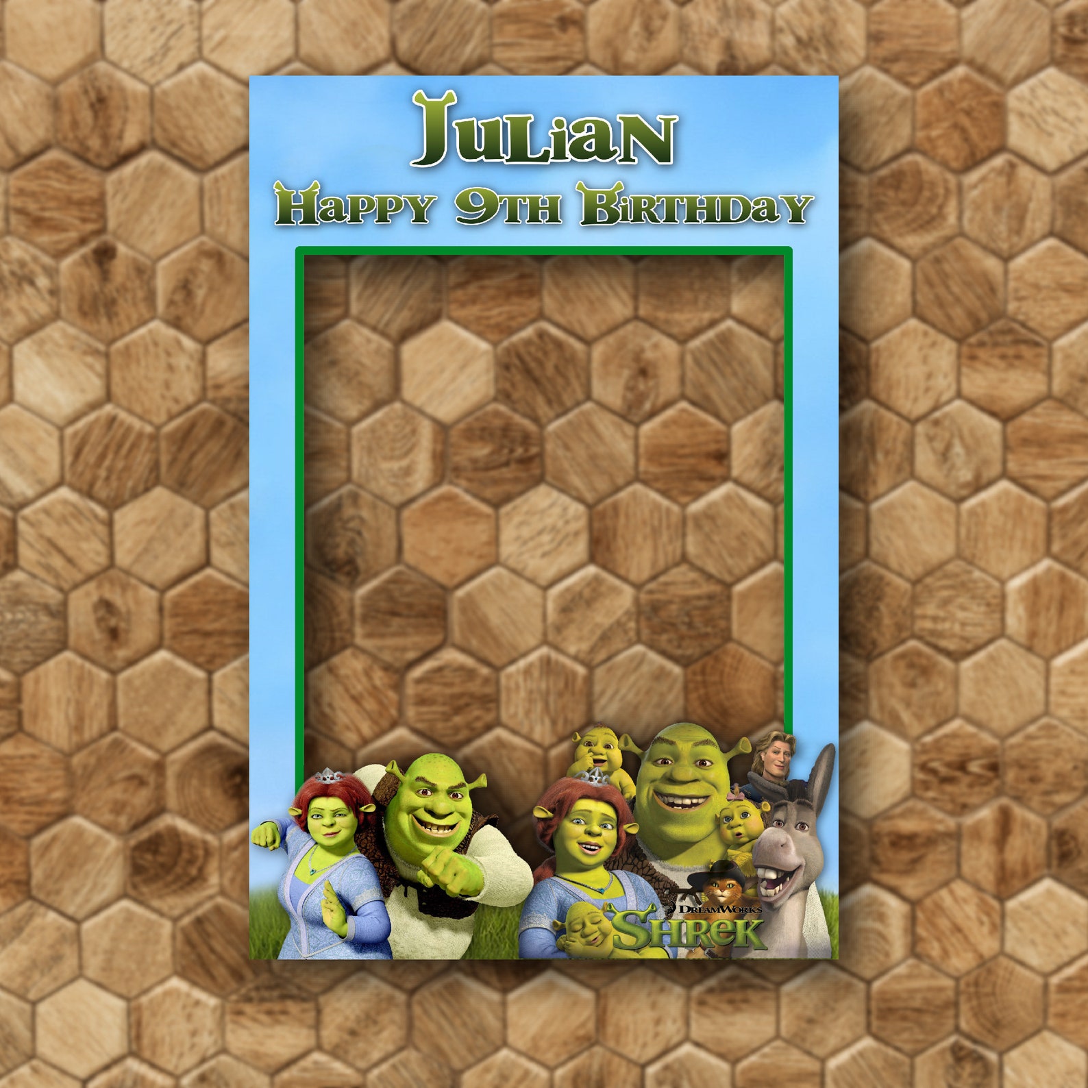 Shrek Photo Frame Shrek Birthday Frame Backdrop Shrek Party | Etsy