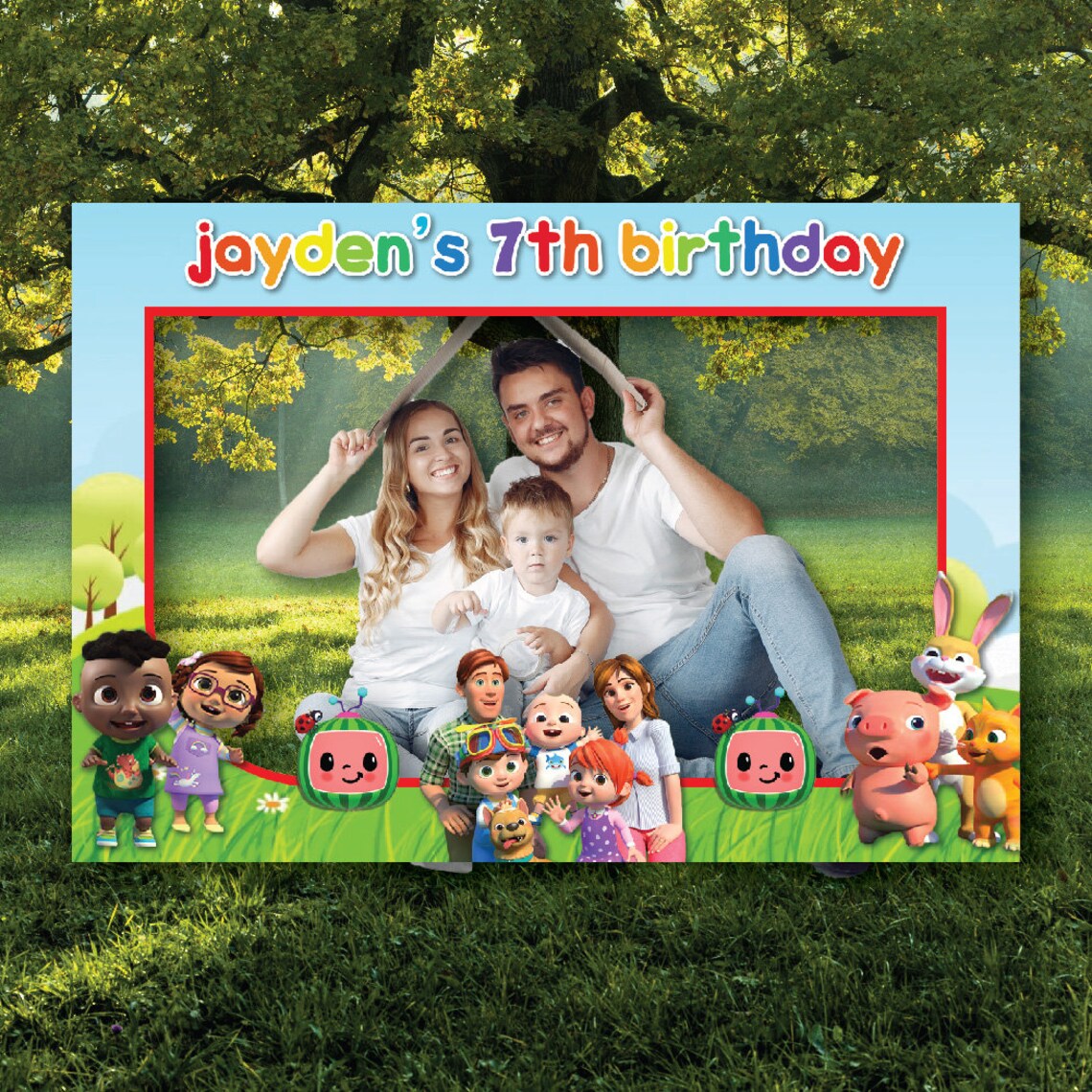 Cocomelon Photo Frame Cocomelon Birthday Frame Backdrop | Etsy