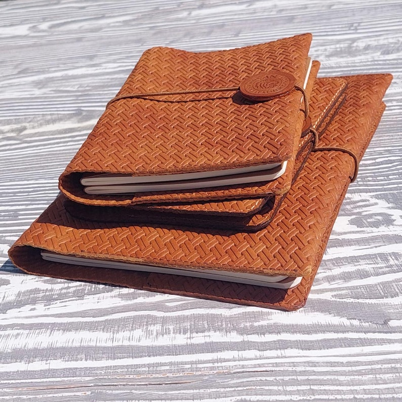 Personalized Leather Journal Cover: A5 A6 Travelers Notebook, Handmade ...