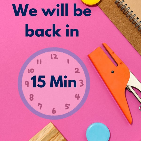 Back in Minutes Sign - Etsy