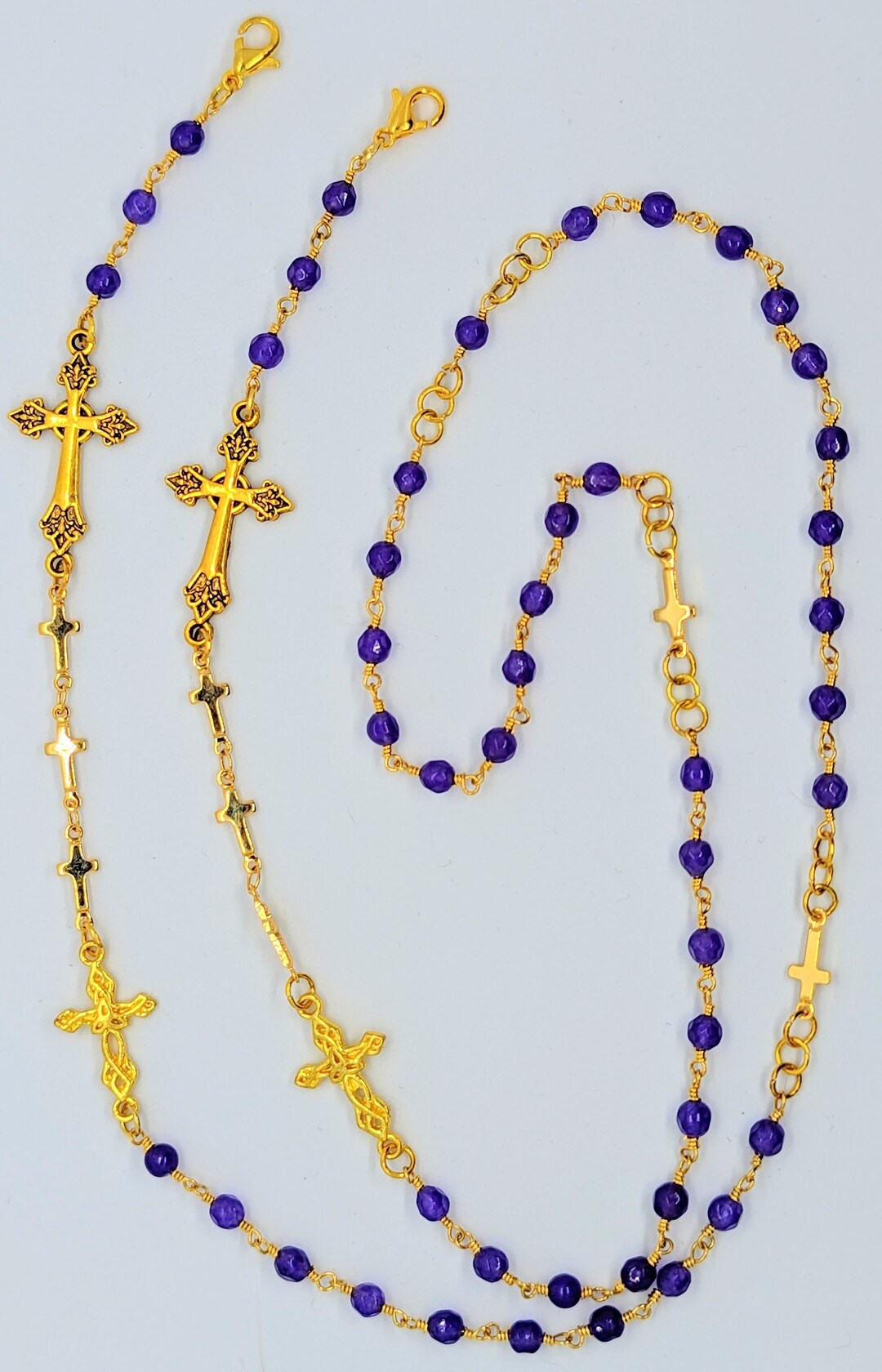 JESUS LOVE Rosary Glasses Chain Cross Religious Purple/gold - Etsy