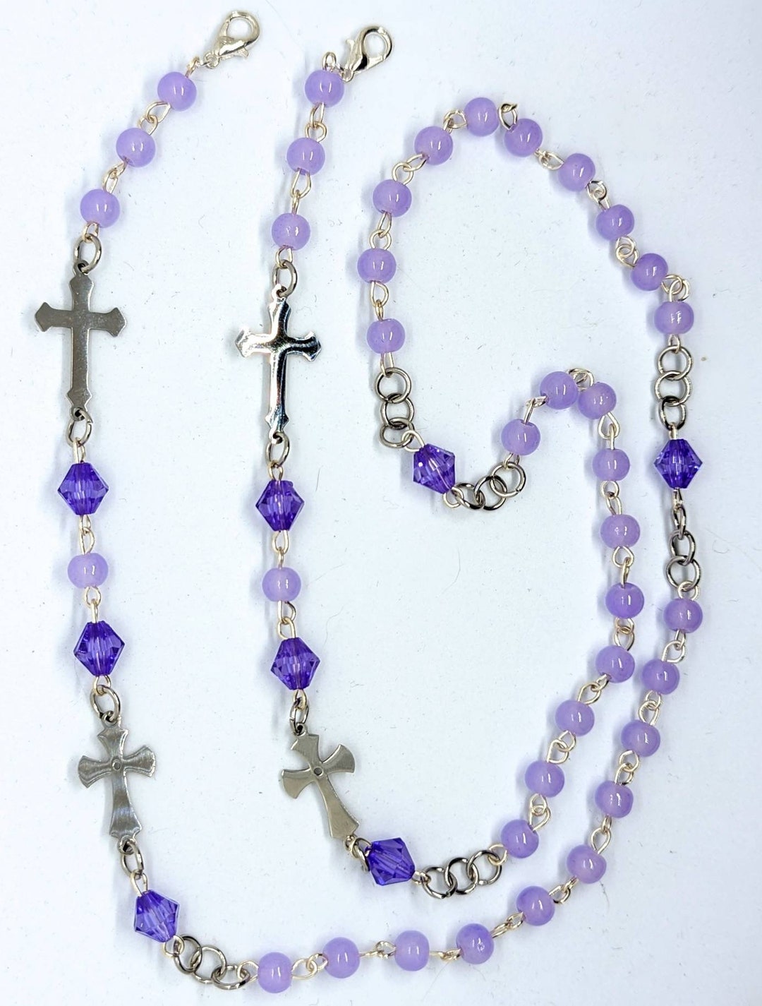 JESUS LOVE Rosary Glasses Chain Cross Religious Lilac - Etsy