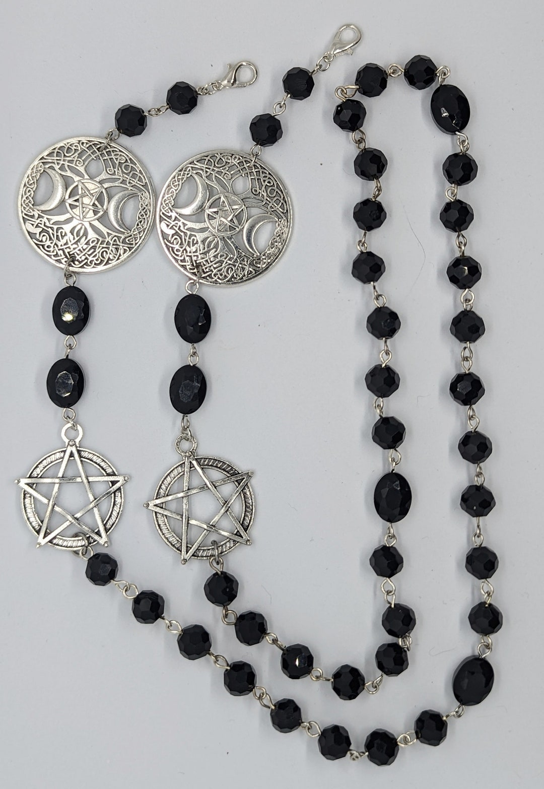 JESUS LOVE - Rosary Glasses Chain Pentagram Black/silver Witchcraft - Etsy