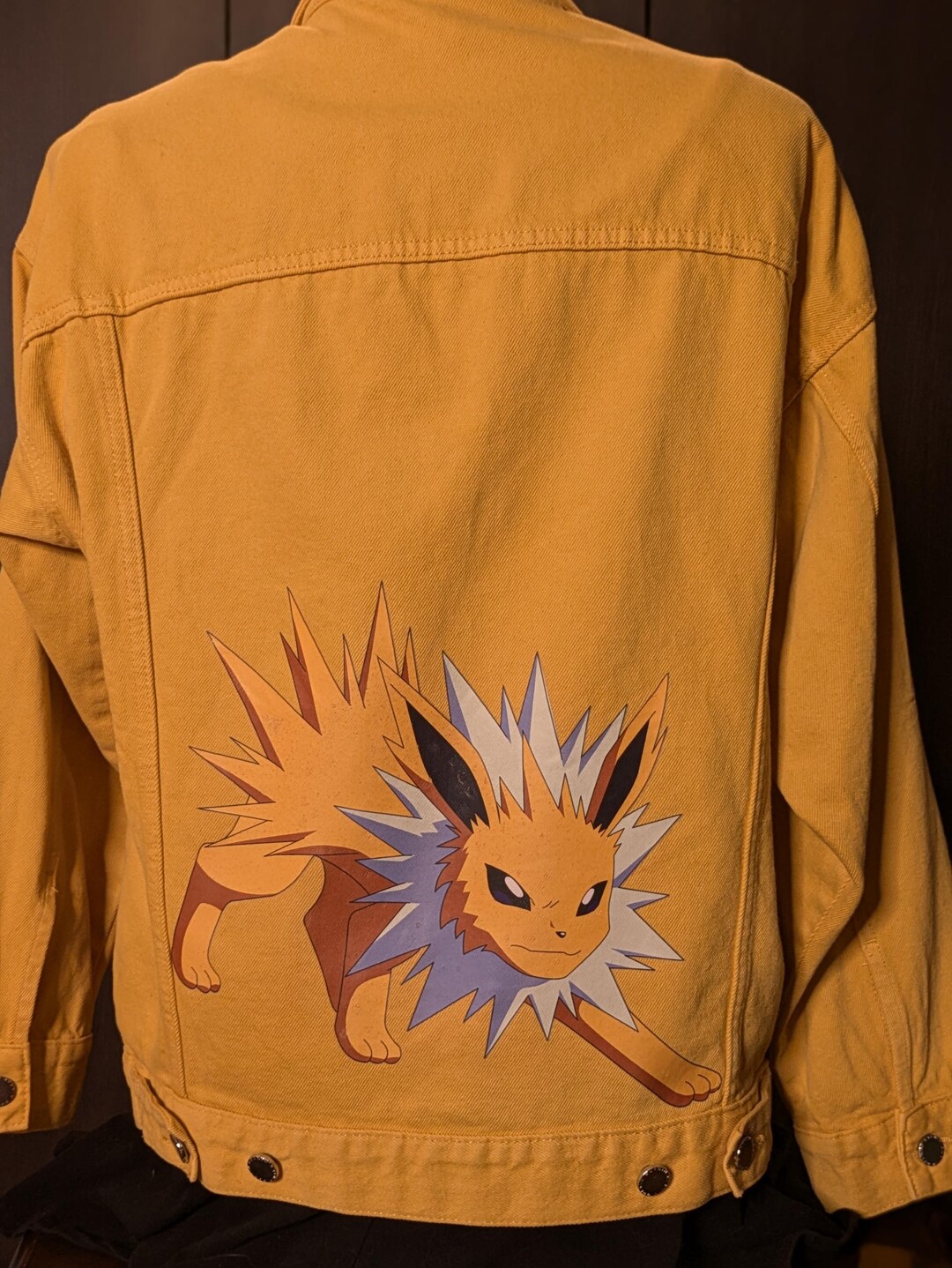 Pokemon Denim Upcycled Jacket Jolteon - Etsy