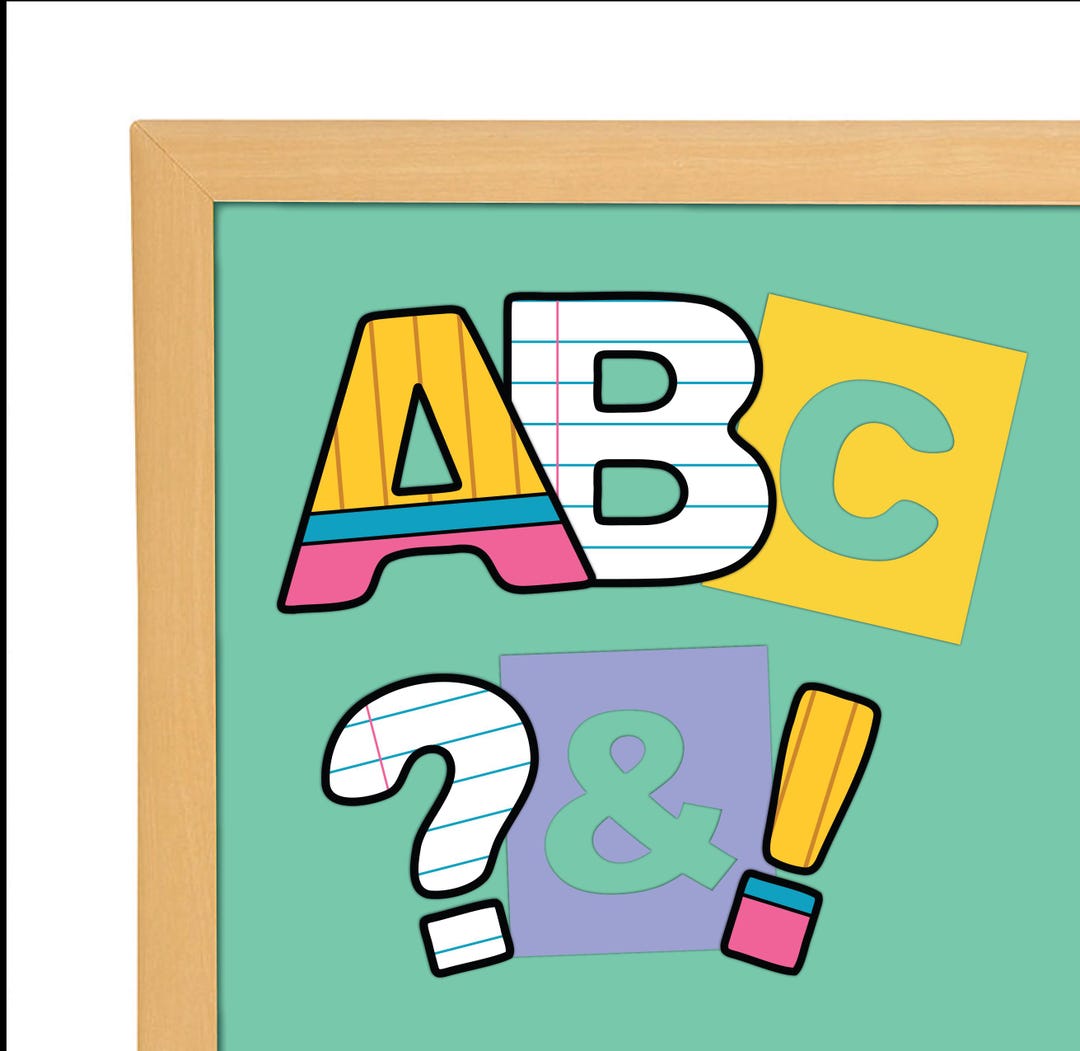 Classroom Bulletin Board Letters, Colorful Decor (SVG, PNG) - Etsy