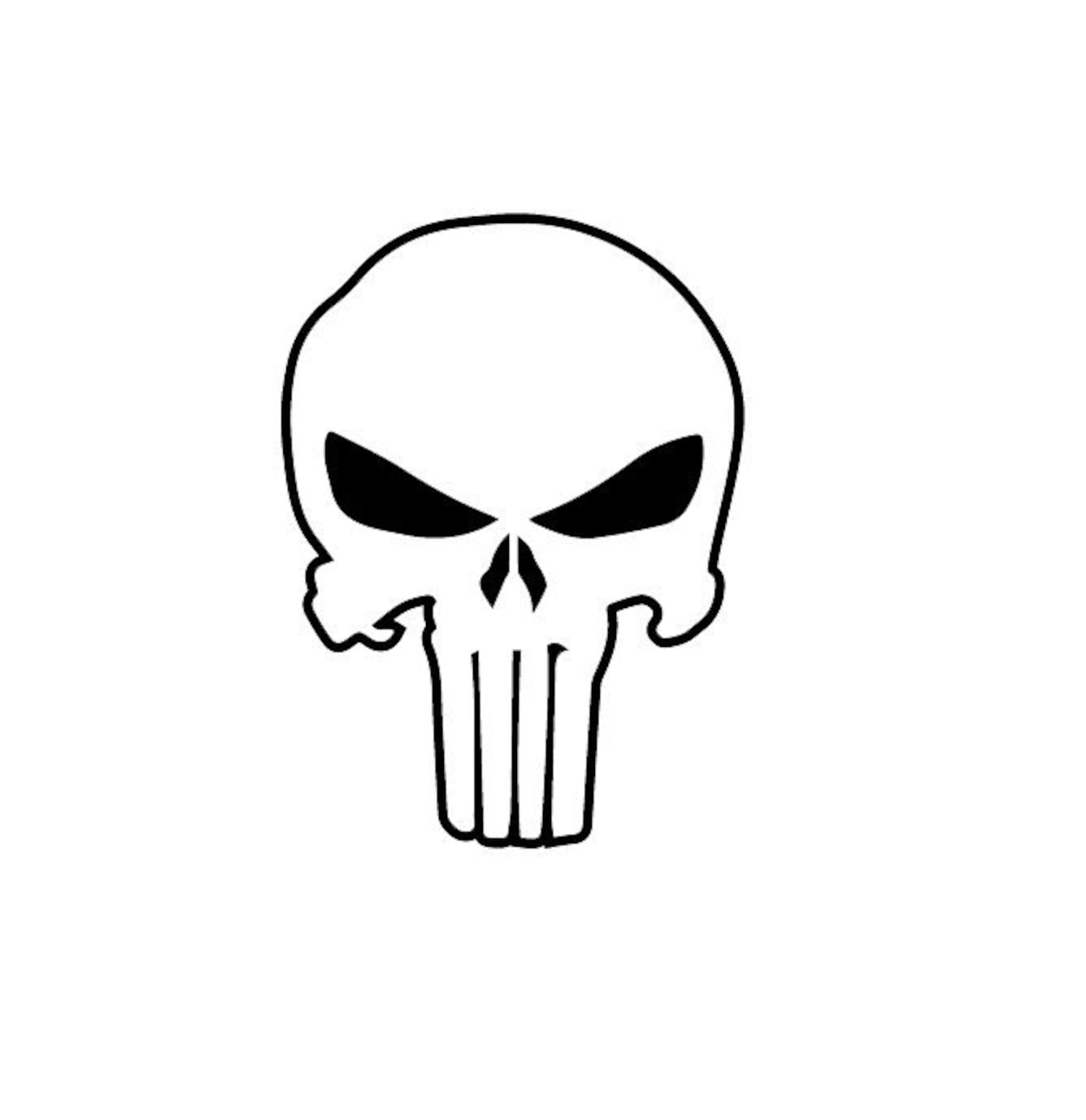 Punisher Skull Outline VINYL Weatherproof Decal 86 Colors | Etsy