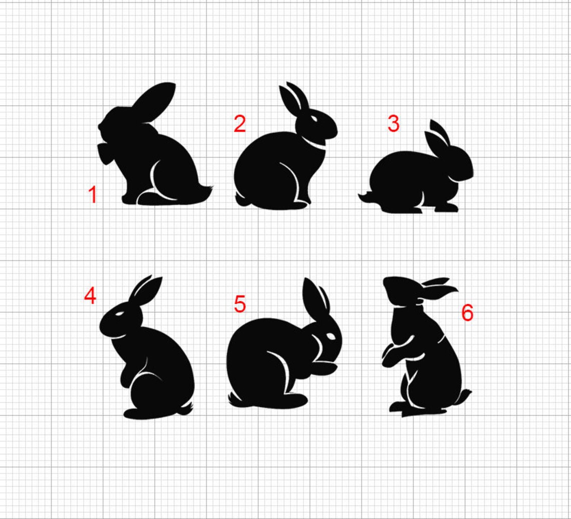 Bunny Rabbit Vinyl Weatherproof Decal 86 colores | Etsy