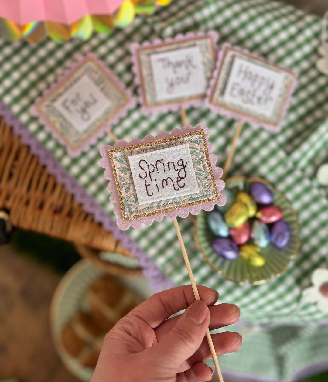 Personalised Mini Sign, Cake Topper William Morris Spring Easter - Etsy