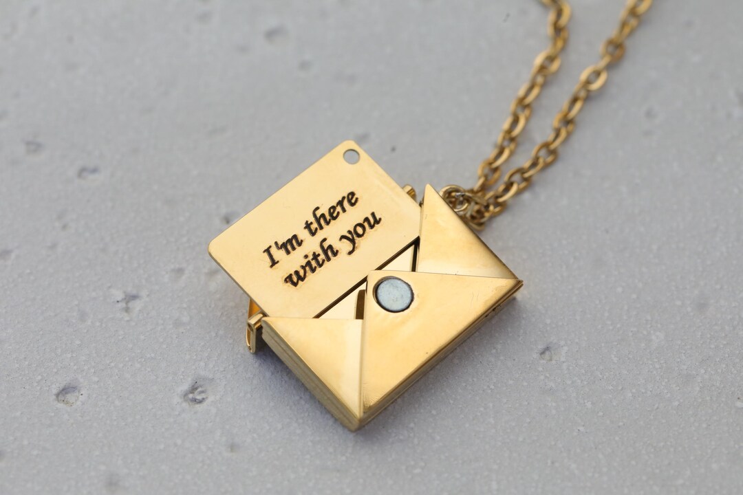 14k Gold Filled Envelope Necklace Custom Necklace-custom Locket ...