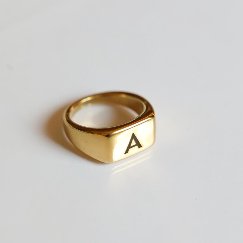 Letter Ring - Etsy