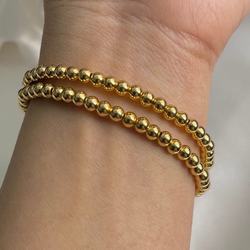 Gold Bead Bracelet - Etsy