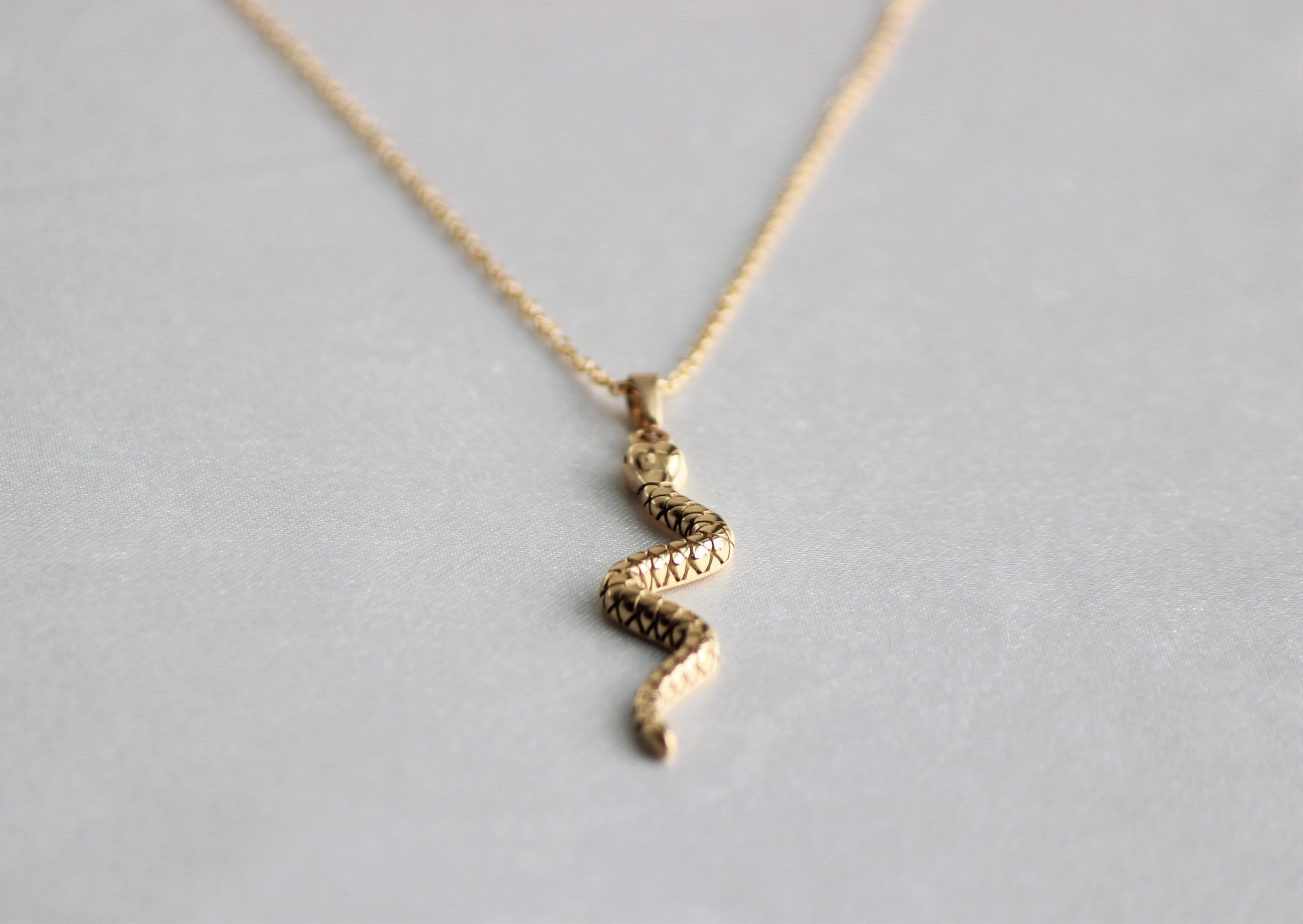18k Gold Filled Snake Necklace Serpent Necklace Snake | Etsy