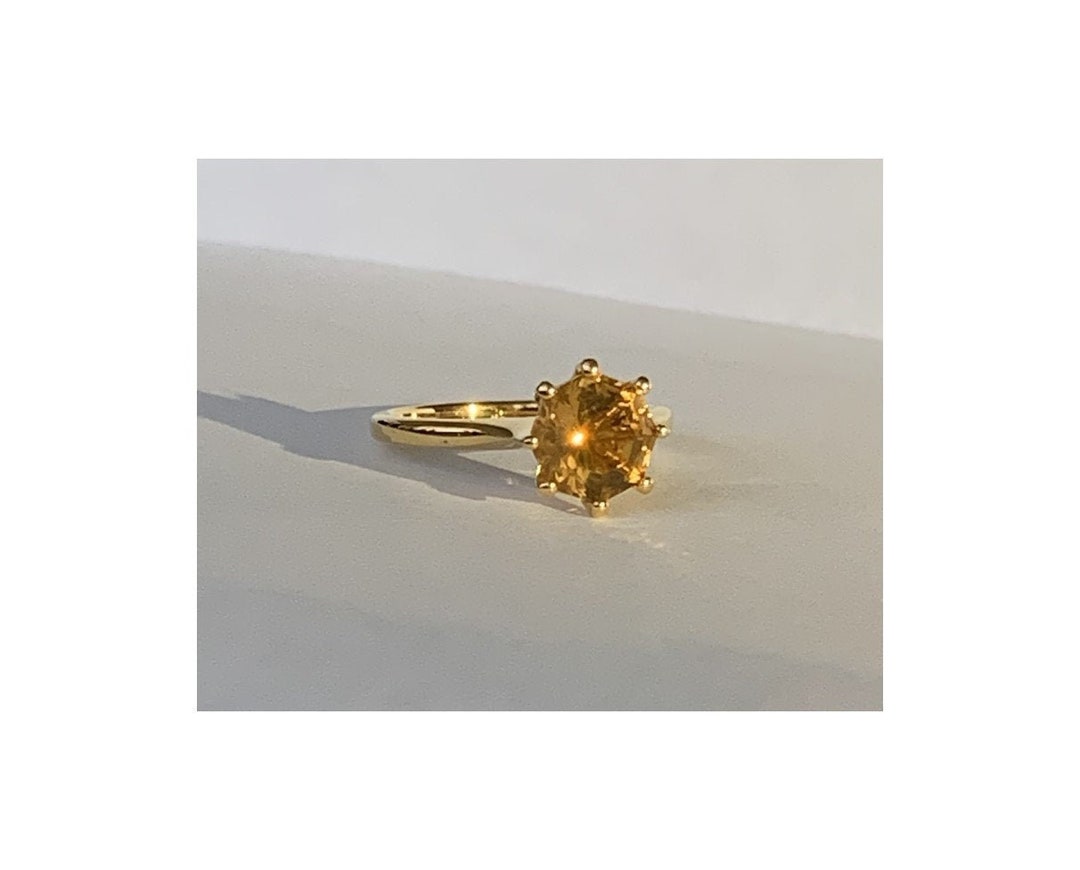 2ct. Citrine Solitaire FARA Gem 18K Gold Over Sterling Silver Promise ...