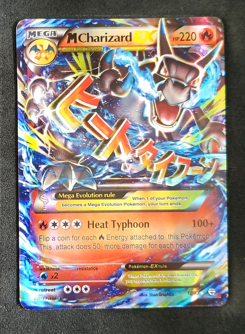 Charizard 12/83 Mega EX Card (paper Card) With Charizard 69/106 Custom ...
