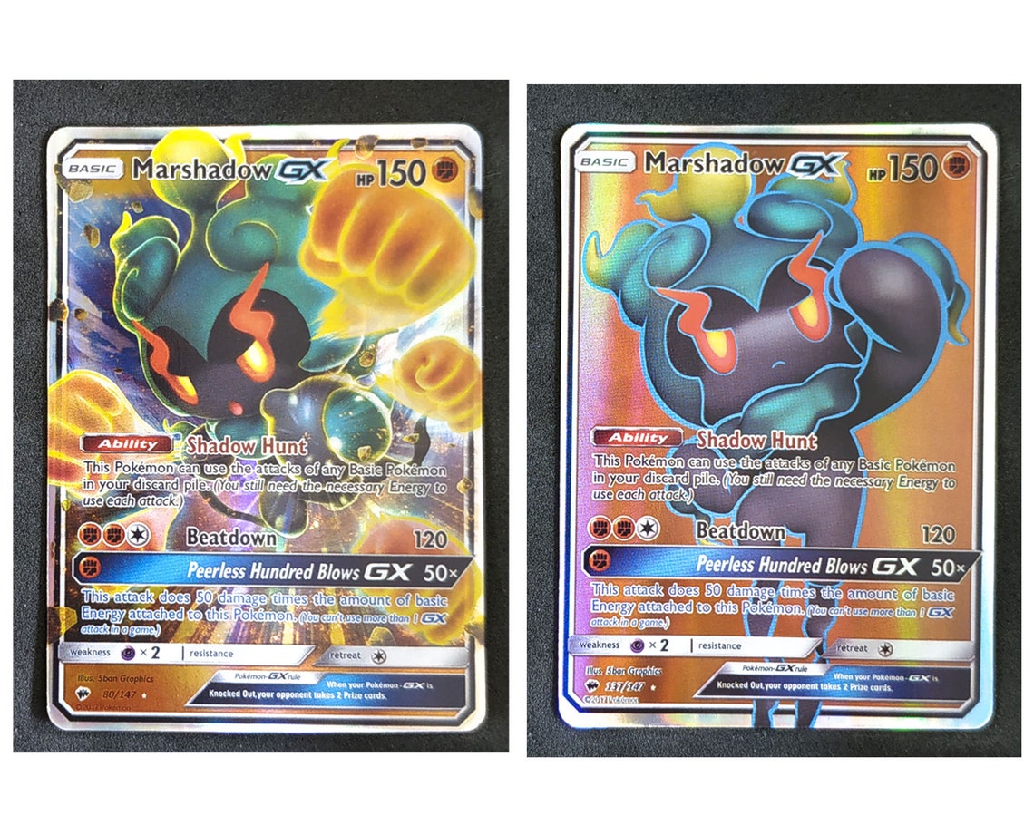 Marshadow Machamp Set of 5 Cards Tag Team Card GX Card - Etsy