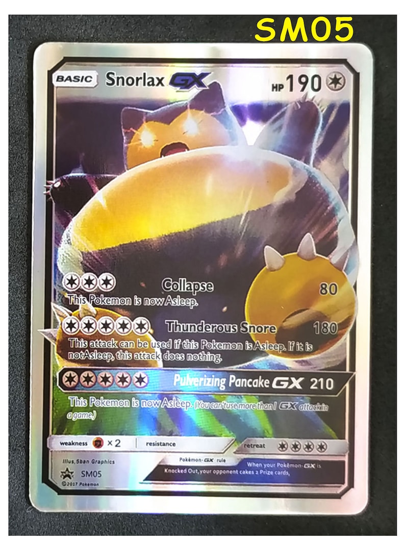 Snorlax, Solgaleo, Schukle, Salamence - Single Card (paper or Handmade ...