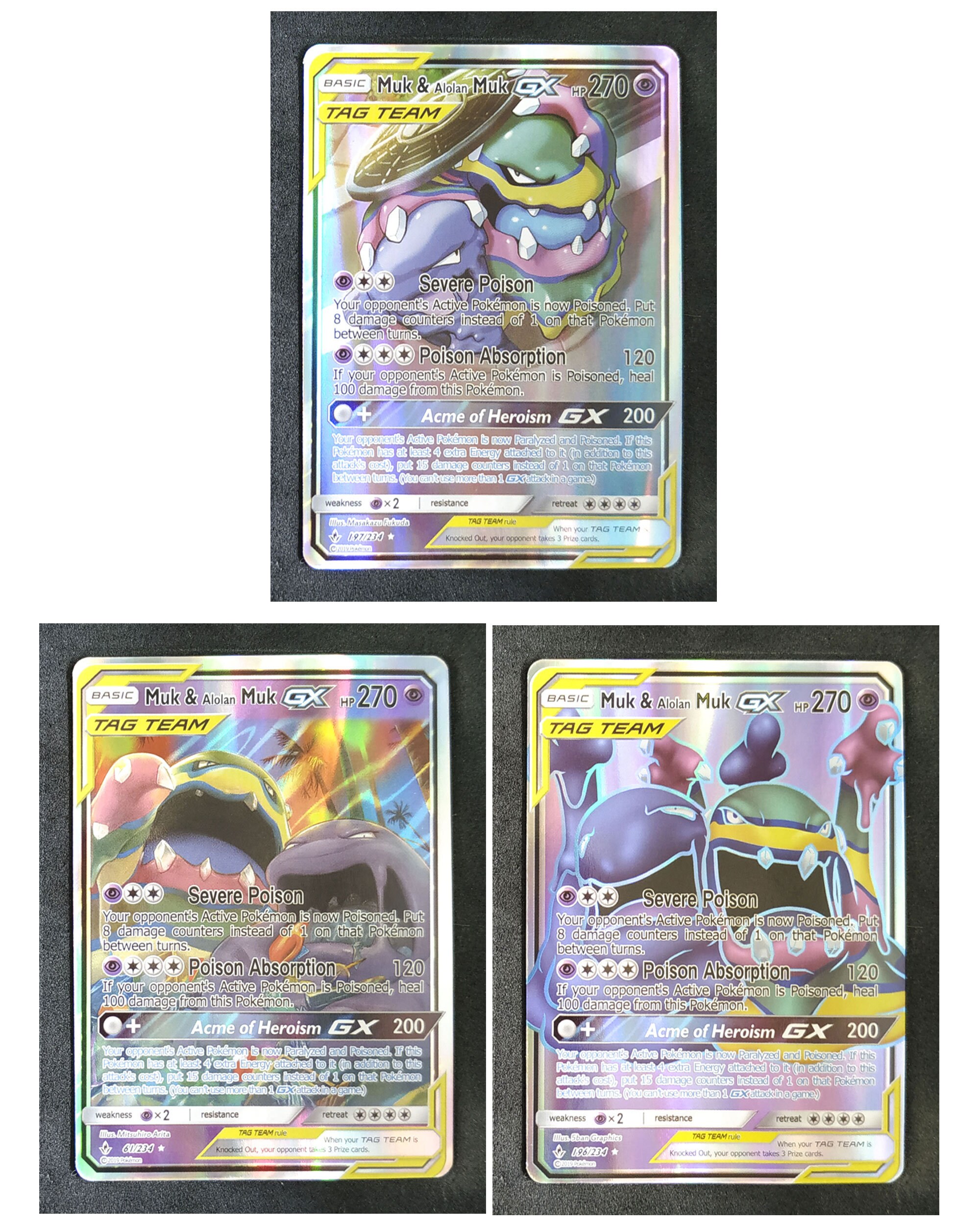 Muk, Alolan Muk Set of 5 Cards - Tag Team Card, GX Card - Custom Card ...
