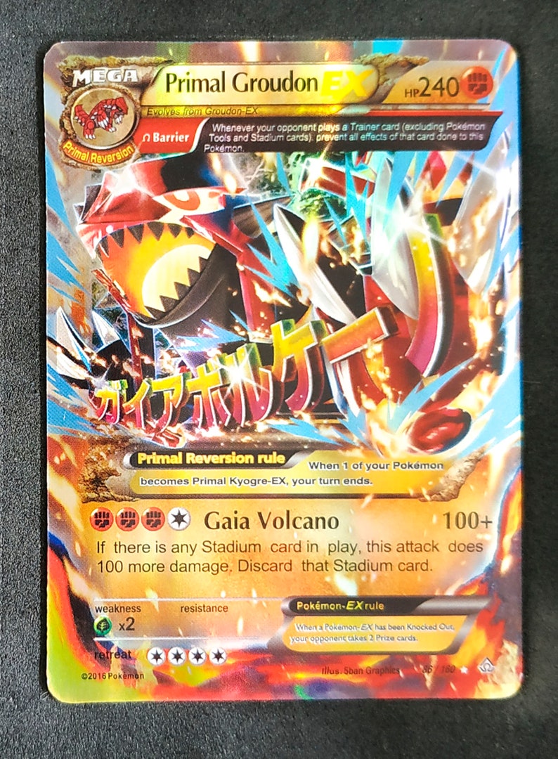Primal Groudon and Charizard Mega EX Card Set (glossy & Plastic) - Etsy