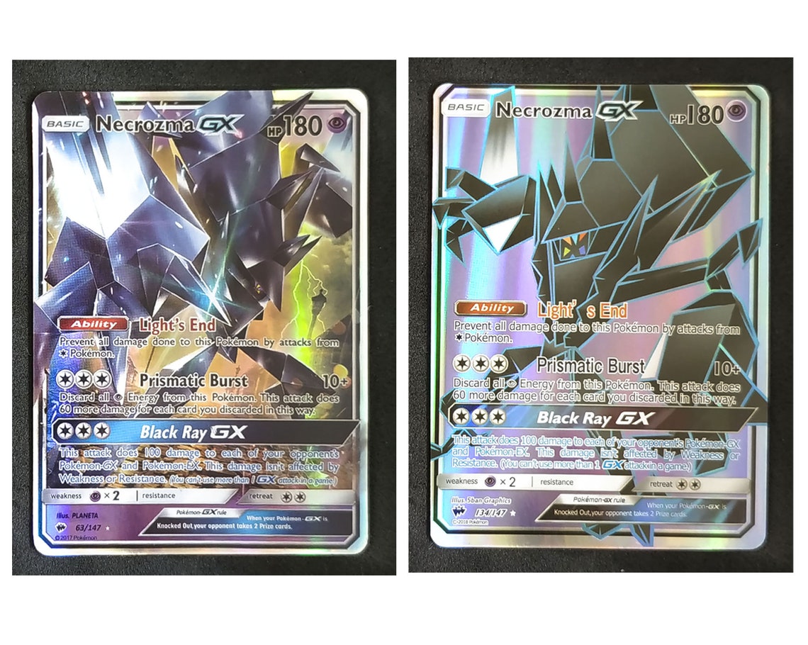 Necrozma GX Card Set, Dawn Wing, Dusk Mane, Ultra, Glossy Finish - Etsy
