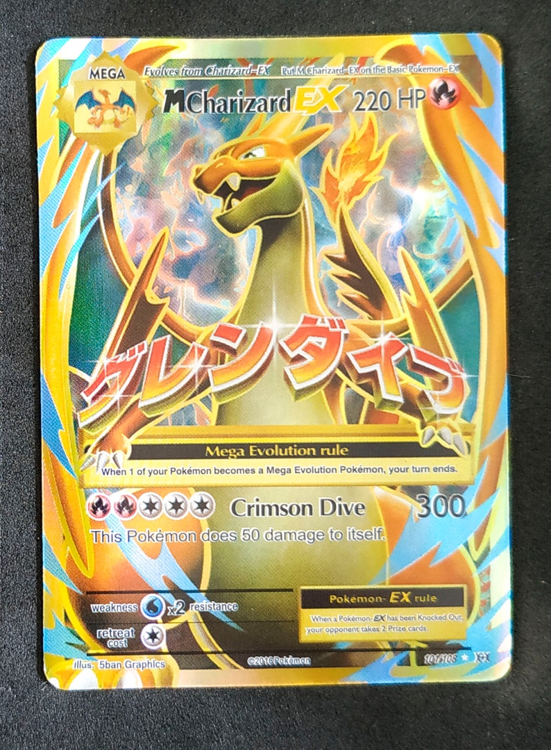 Charizard Primal Kyogre Mega EX Cards Set Custom Card Set - Etsy