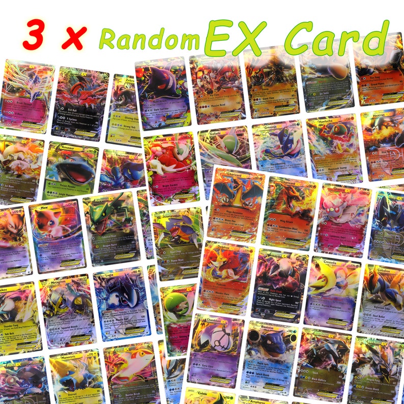 Pokemon Card Custom Random Set of 12 Cards GX Mega Ex, Ex, V Free ...