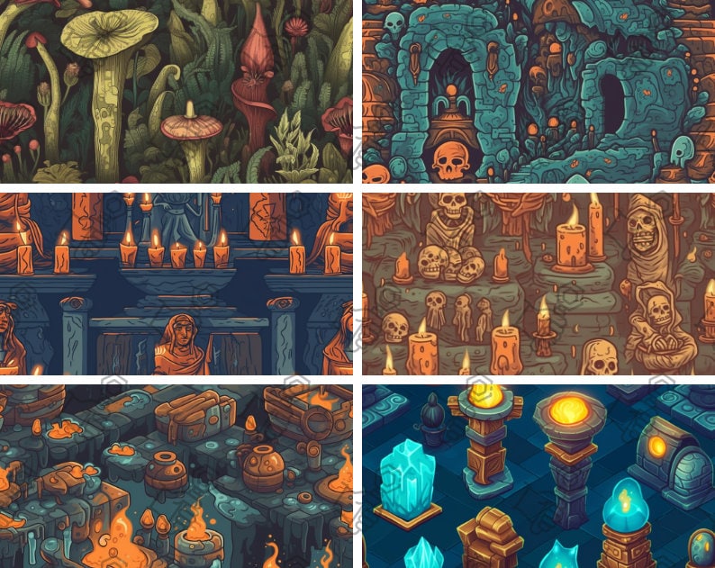 The Dungeon-core Collection Bundle - 101 Seamless Patterns Immediate ...