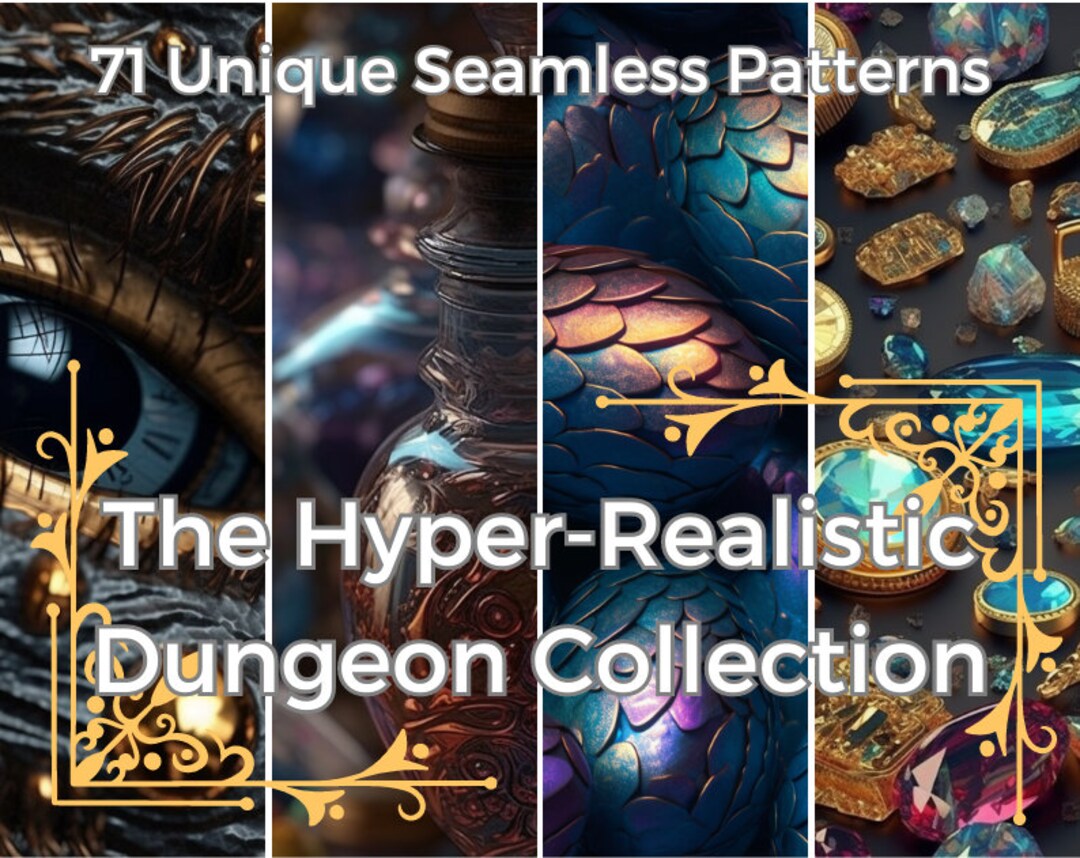 The Hyper-realistic Dungeon Collection Bundle - 71 Seamless Patterns ...