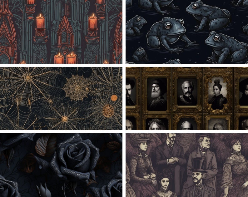 The Gothic Collection Bundle - 54 Seamless Patterns Bundle Immediate ...