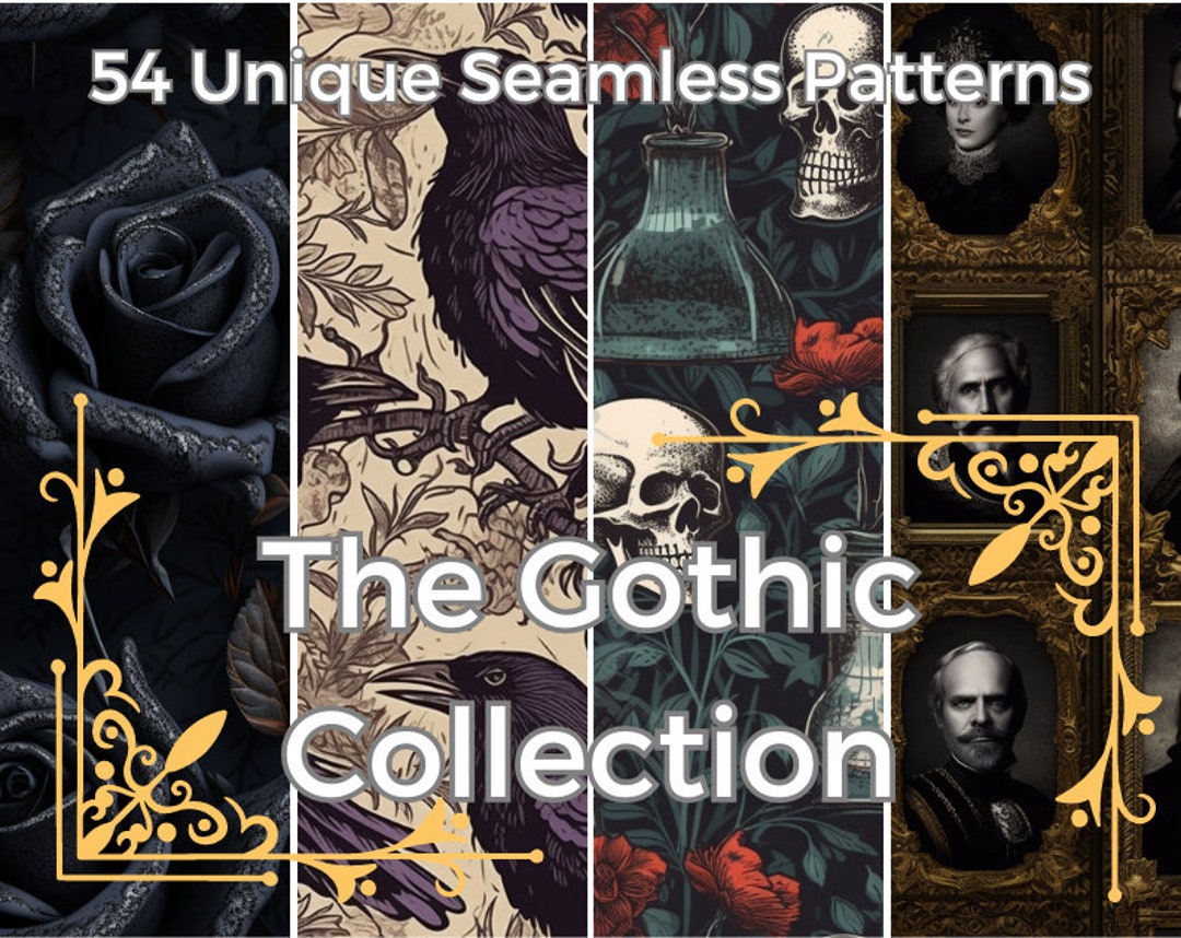 The Gothic Collection Bundle - 54 Seamless Patterns Bundle Immediate ...