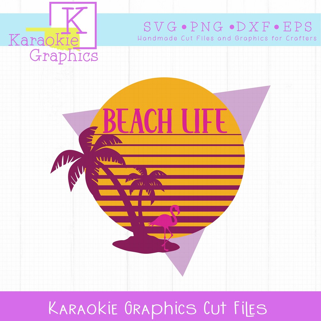Retro 80s Beach Life Summer Tropical Vacation SVG, Summertime SVG ...