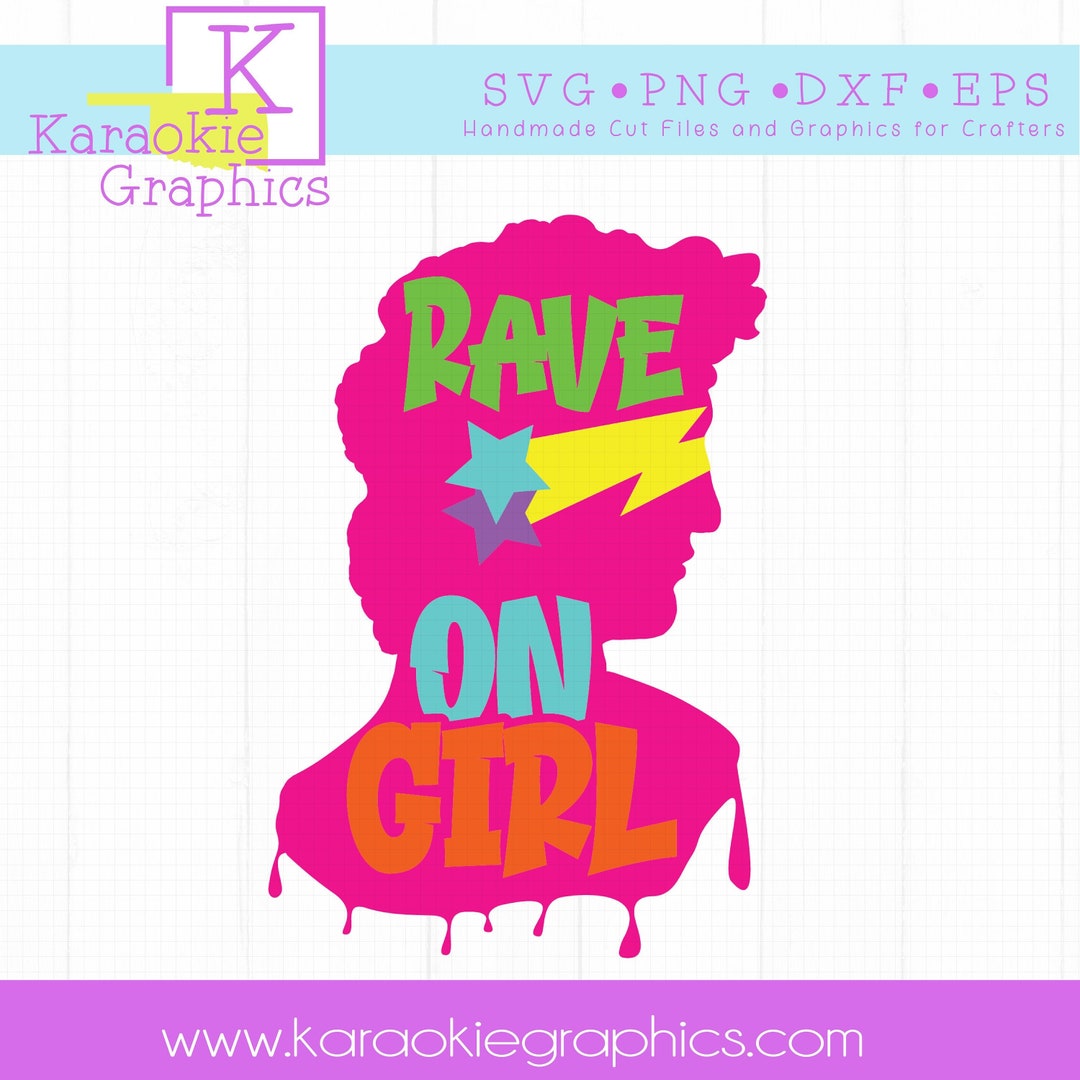 Neon Glow Party Svg Png For Rave Party Shirts Neon Party Favors Glow Party Cake Topper 90s