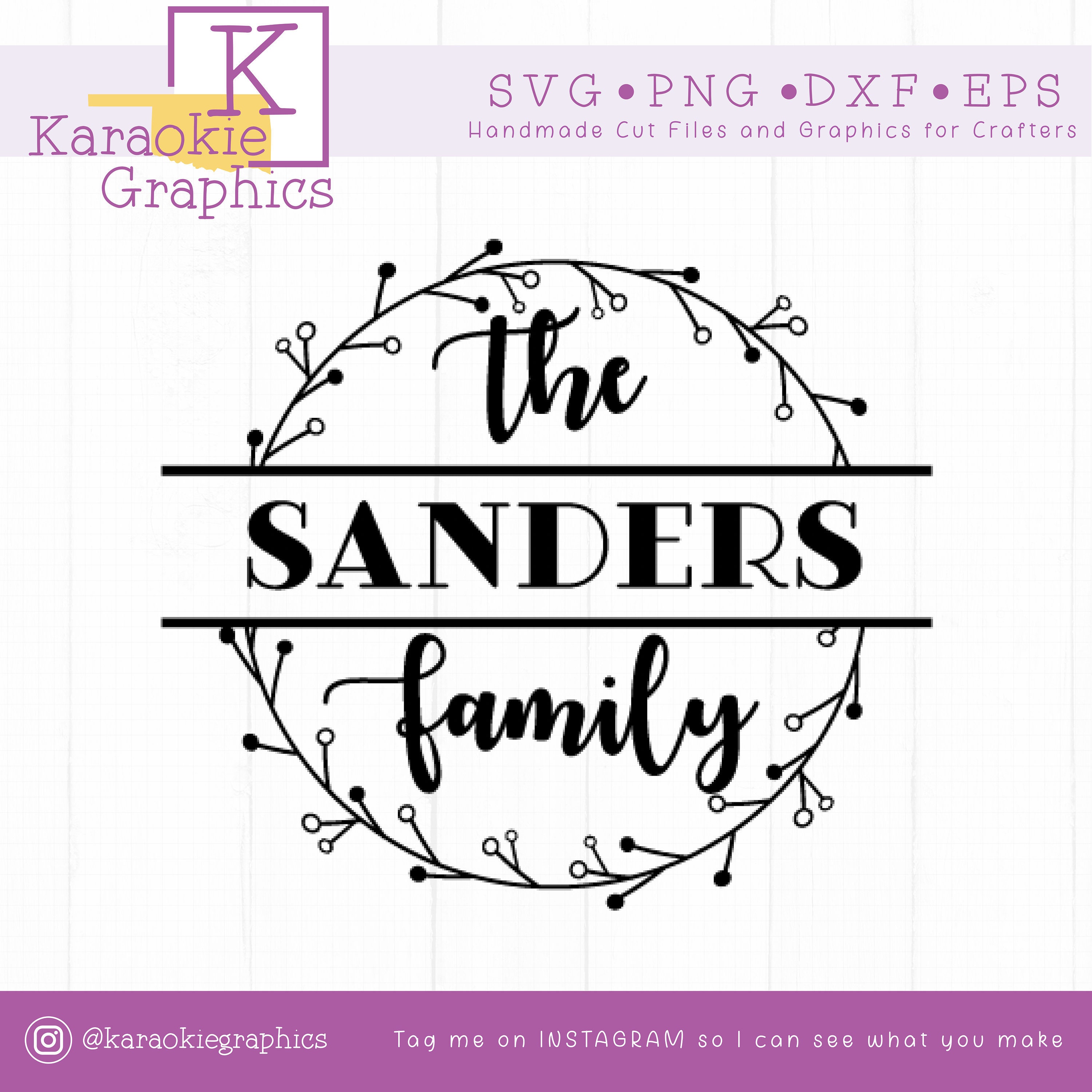 Family Name Split Wreath SVG - Etsy