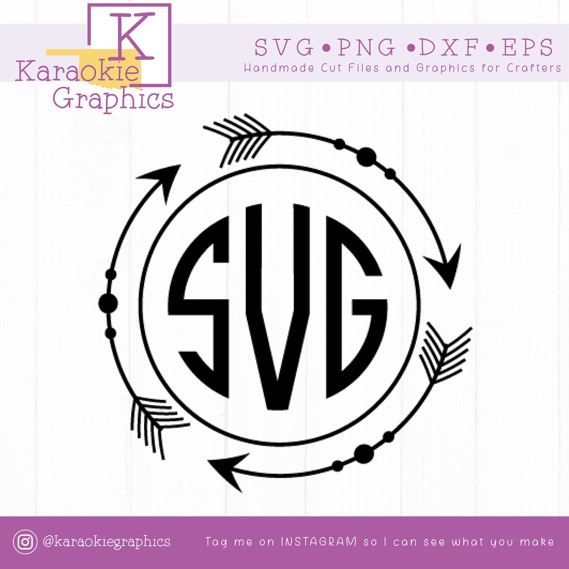 Monogram Frame SVG Arrow Monogram Frame SVG Circle - Etsy