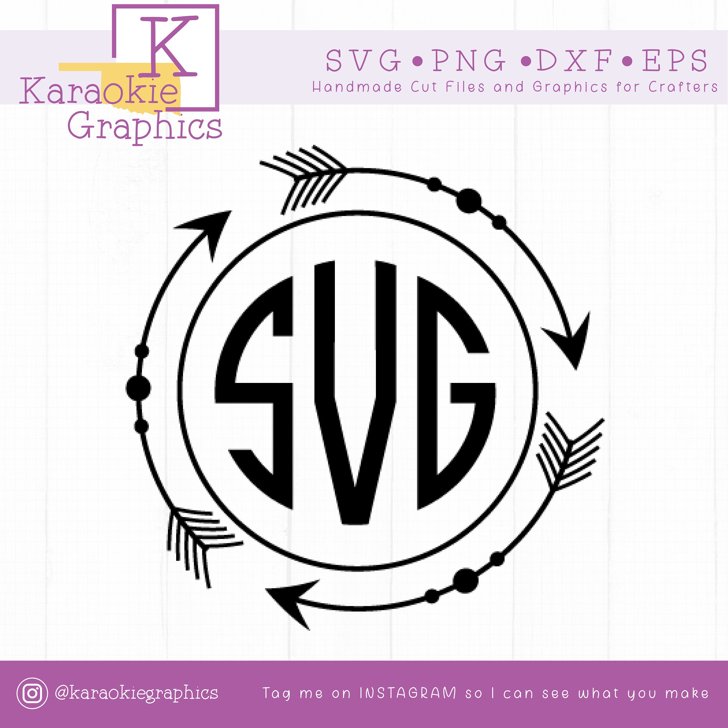 Monogram Frame SVG Arrow Monogram Frame SVG Circle | Etsy