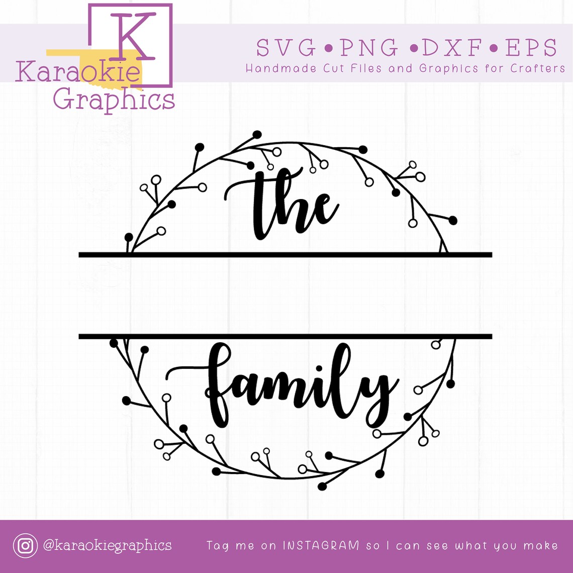 Family Name Split Wreath SVG - Etsy
