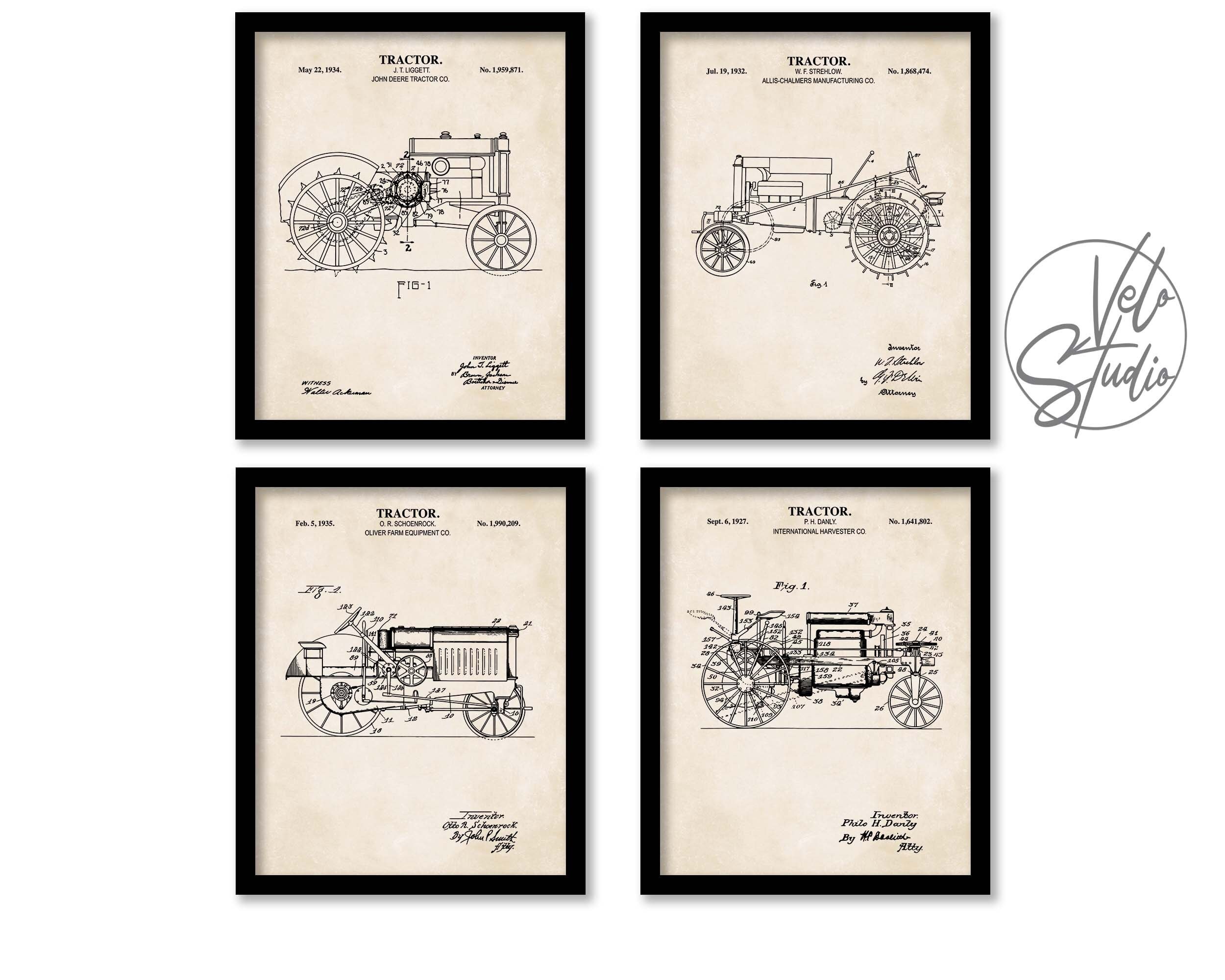 Vintage Tractor Wall Art Set Antique Tractor Patent Prints - Etsy