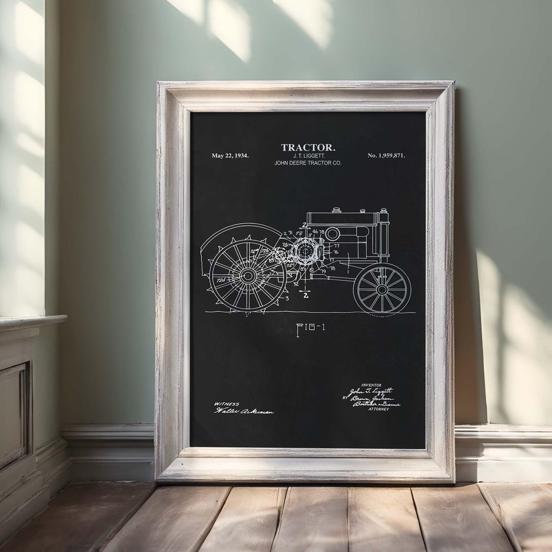 Tractor Wall Art | Antique 1934 Tractor Patent Print | Farm Room Decor ...