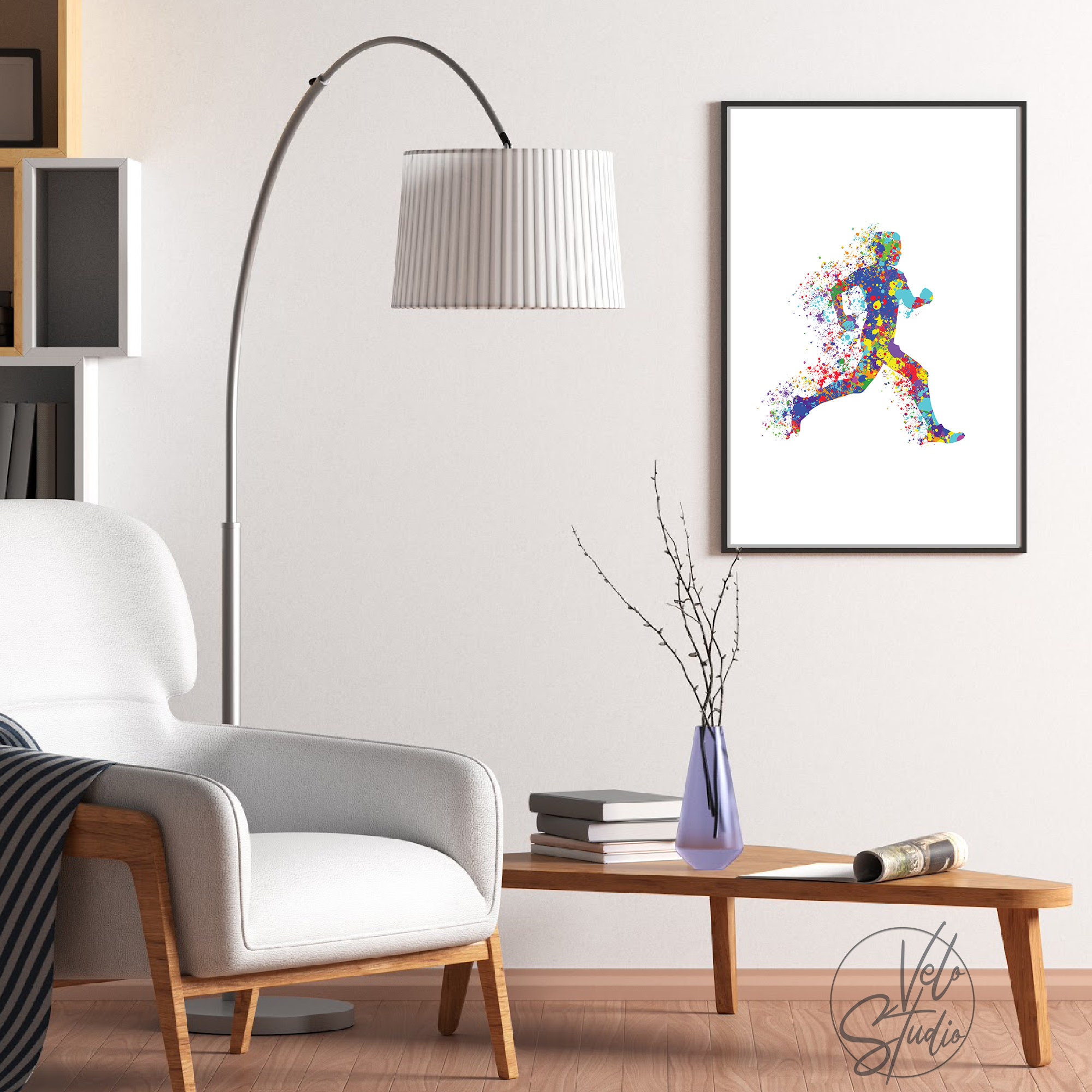 Running Wall Art Watercolor Splash Print Digital Download - Etsy
