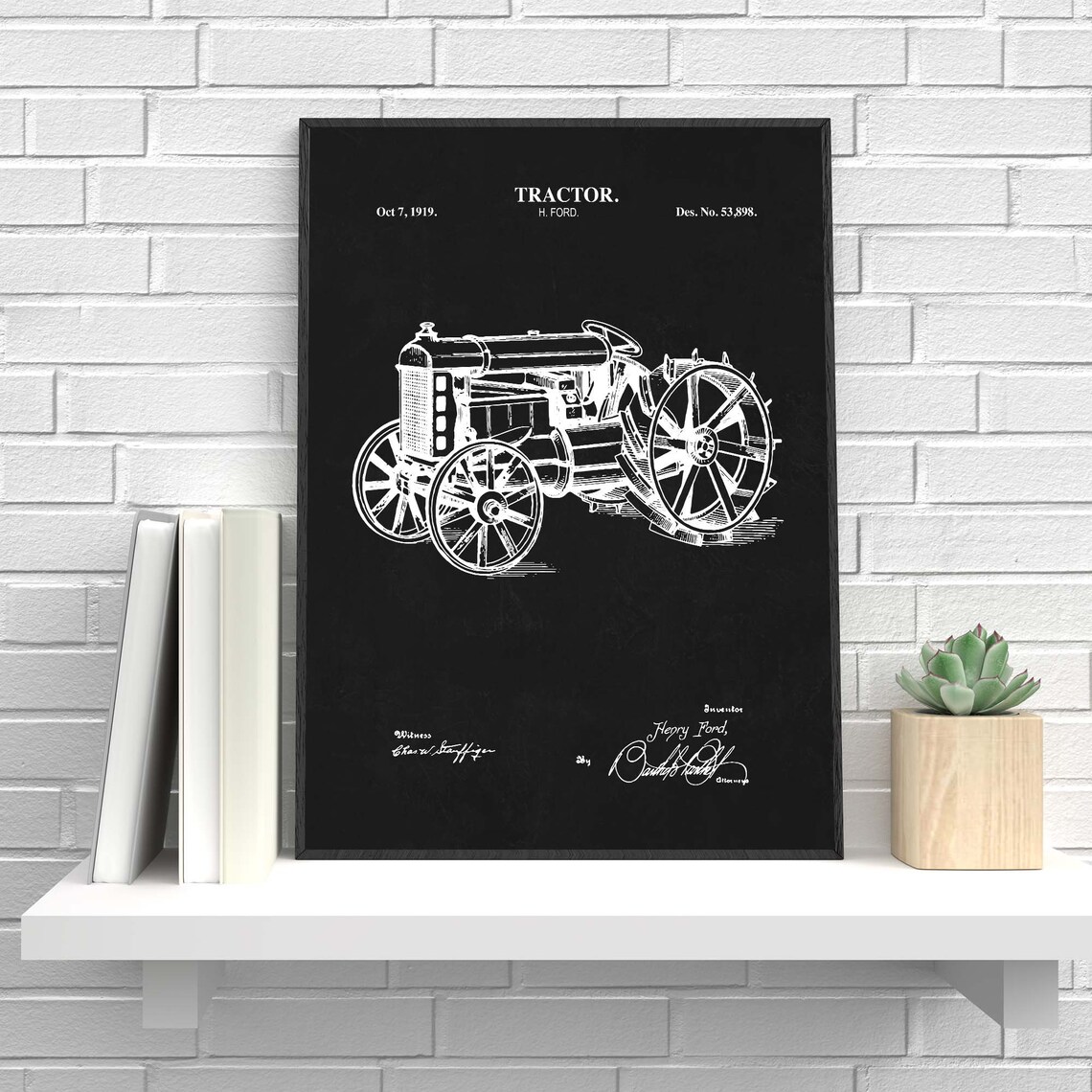 Vintage Farm Tractor Wall Art Antique 1919 Tractor Patent Print ...