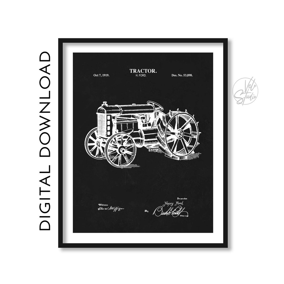 Vintage Farm Tractor Wall Art Antique 1919 Tractor Patent Print ...