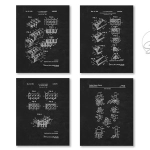 Vintage Toy Brick Patent Print Set 4 Unframed Prints Set Includes: 3 ...