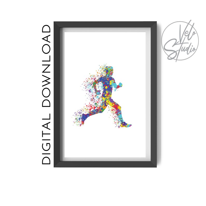 Running Wall Art Watercolor Splash Print Digital Download - Etsy