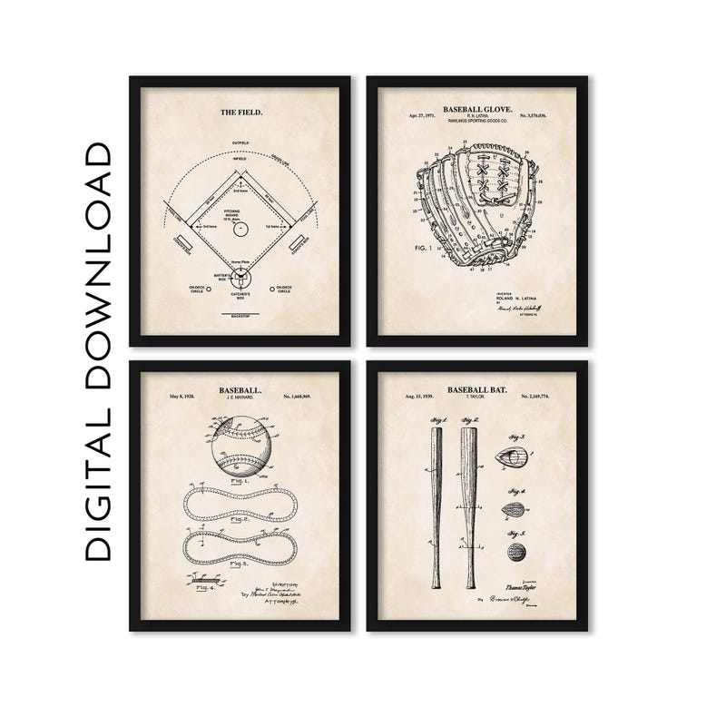 Baseball Print - Etsy