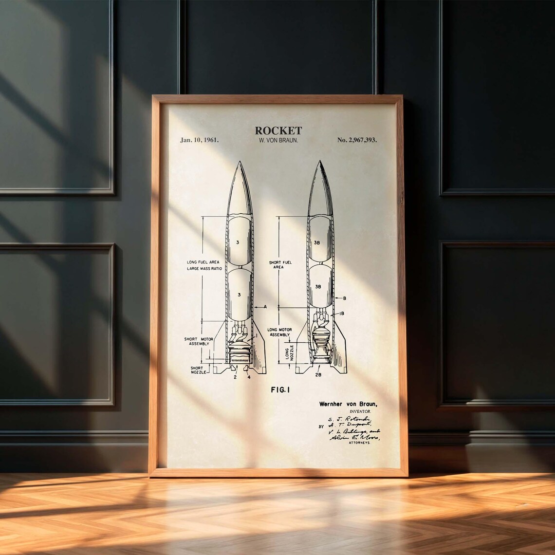 Vintage Rocket Patent Print | Astronaut Outer Space Wall Art | DIGITAL ...
