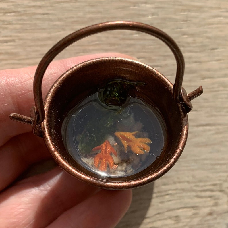 Miniature Goldfish in Metal bucket | Etsy