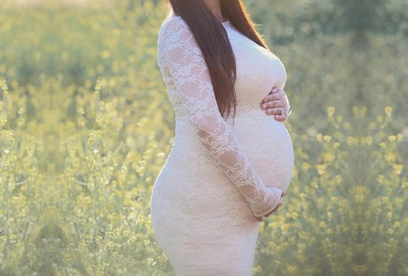 Maternity Dress for Photo Shoot Lace Fancy Pregnancy Dress | Etsy