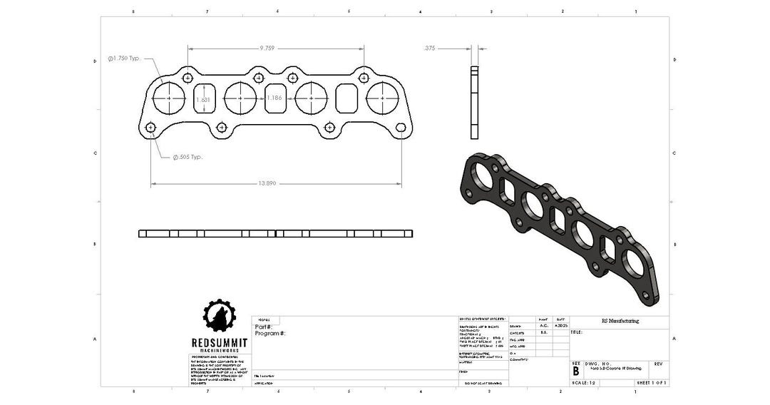 Ford 5.0 Coyote Header Flange DXF File – CNC Cut Ready - Etsy
