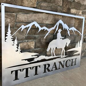Ranch Entrance Metal Home Sign | High Definition Family Driveway Sign ...